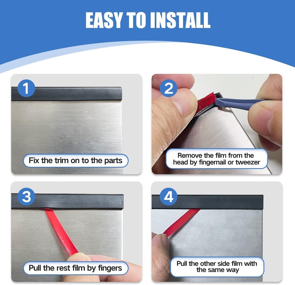 10Feet Rubber Edge Trim U Channel Self Adhesive Trim Sheet Metal Edge Protector | eBay