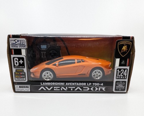 World Tech Toys Lamborghini Aventador Orange LP 700-4 RC Car scale 1-24 ...