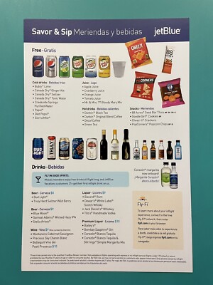 2022 JETBLUE ONBOARD MENU | eBay