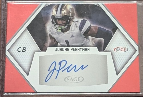 JORDAN PERRYMAN 2023 Sage Red Auto #A-JP Autograph Washington Huskies ...