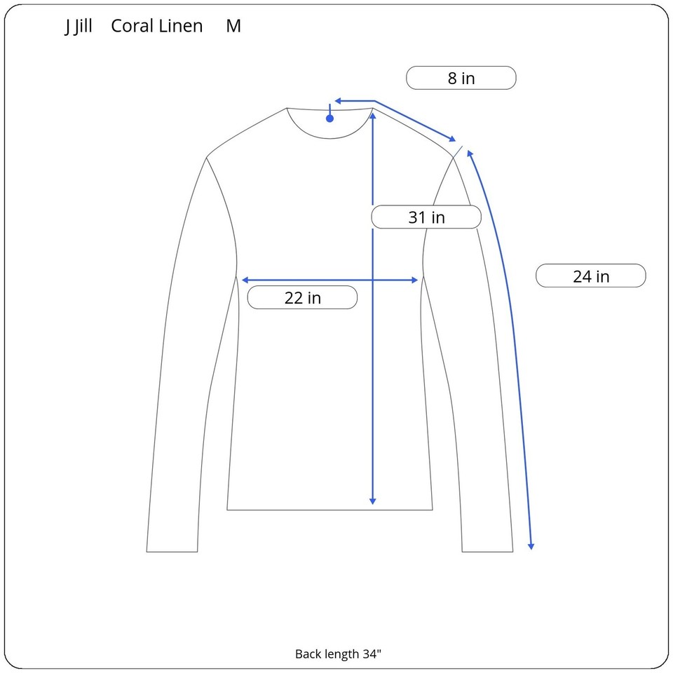 J. Jill Love Linen Pintuck Long Sleeve Button Up Tunic Womens M Beachy ...