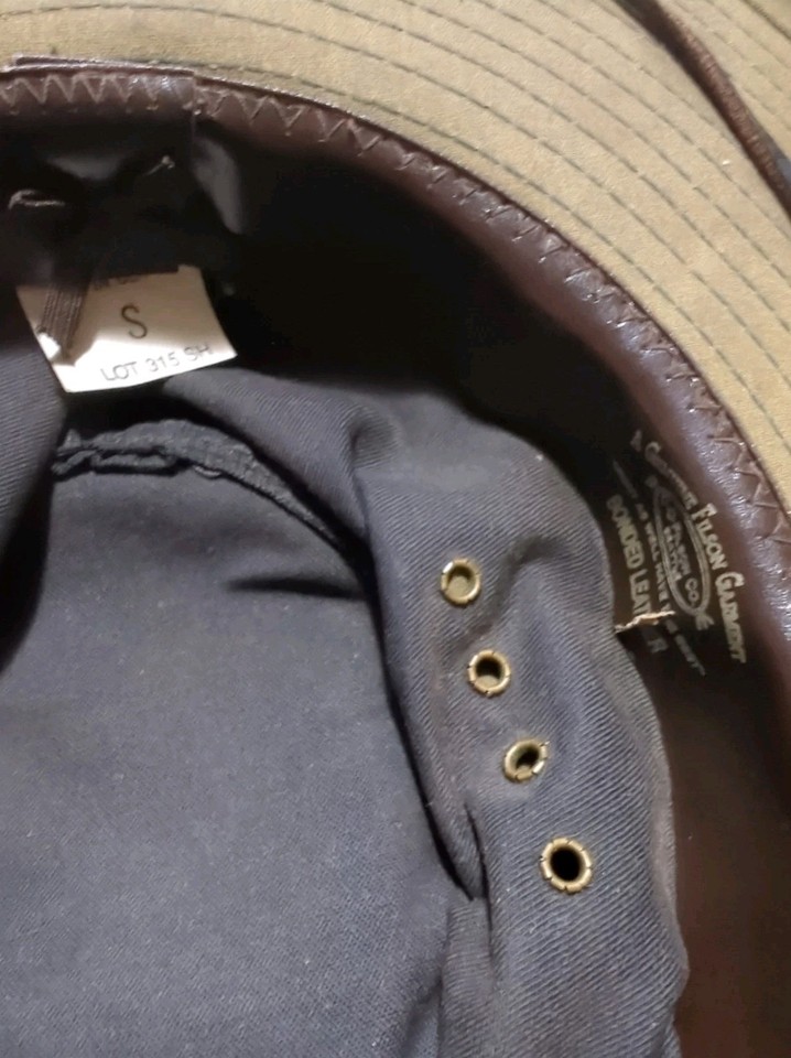Vintage FILSON Tin Cloth Bush Hat Small Tan Brown Waxed Made In USA Lot ...