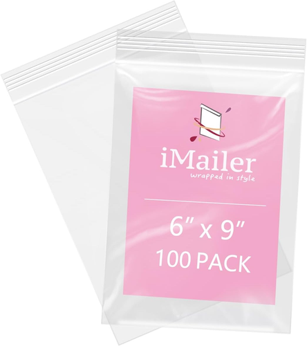 - 100 Pcs- 6" X 9" Plastic Zip Poly Bags- Clear Resealable Zip Bag for ...