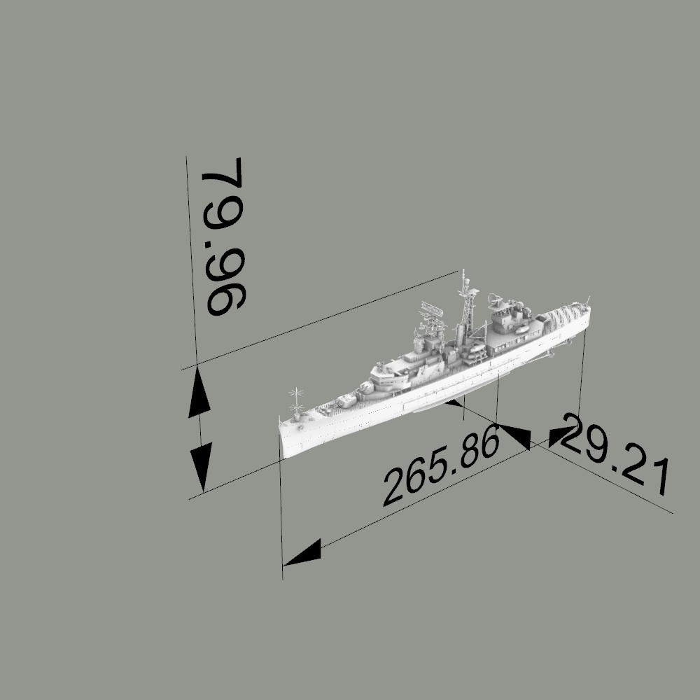 SSC700157 1/700 USS Galveston Class Little Rock CLG-4 Missile Cruiser ...