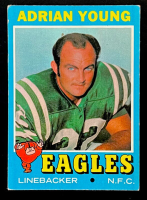 1971 Topps #174 Adrian Young RC Philadelphia Eagles Vintage Tookie ...