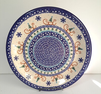 Polish Pottery Noel Nights Dinner Plate | eBay