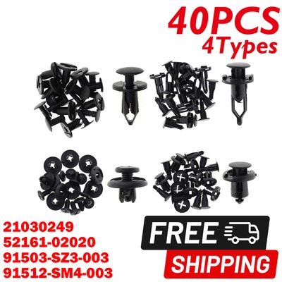 40PCS Car Push Retainer Pin Bumper Rivet Trim Moulding Clip Kit For ...