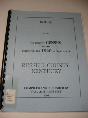 Index 1920 Russell County Kentucky KY Census History Genealogy ...