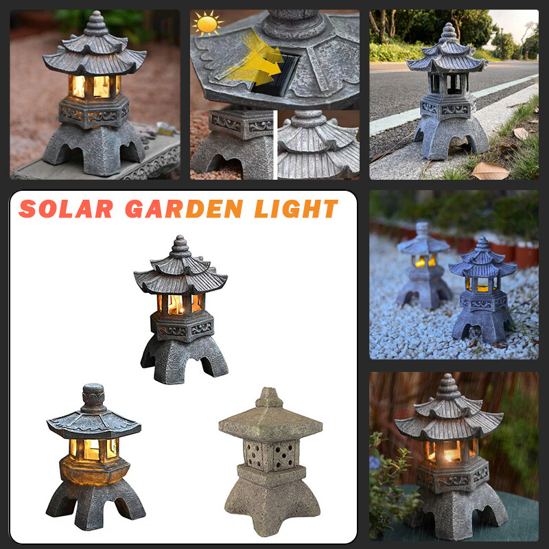 Japanese Garden Lantern Solar Lights Japanese Simple Outdoor Lamp