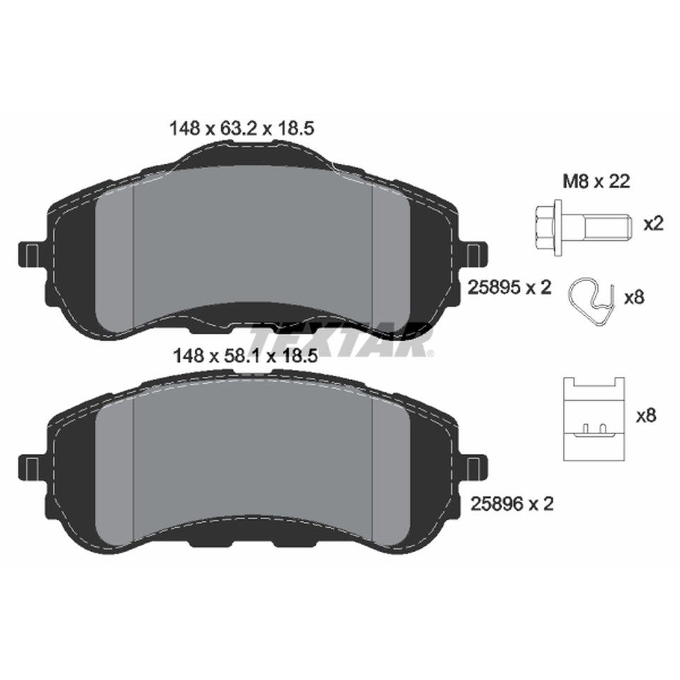 Brake Pads For Citroen Berlingo K9 PureTech 110 Front Genuine Textar ...