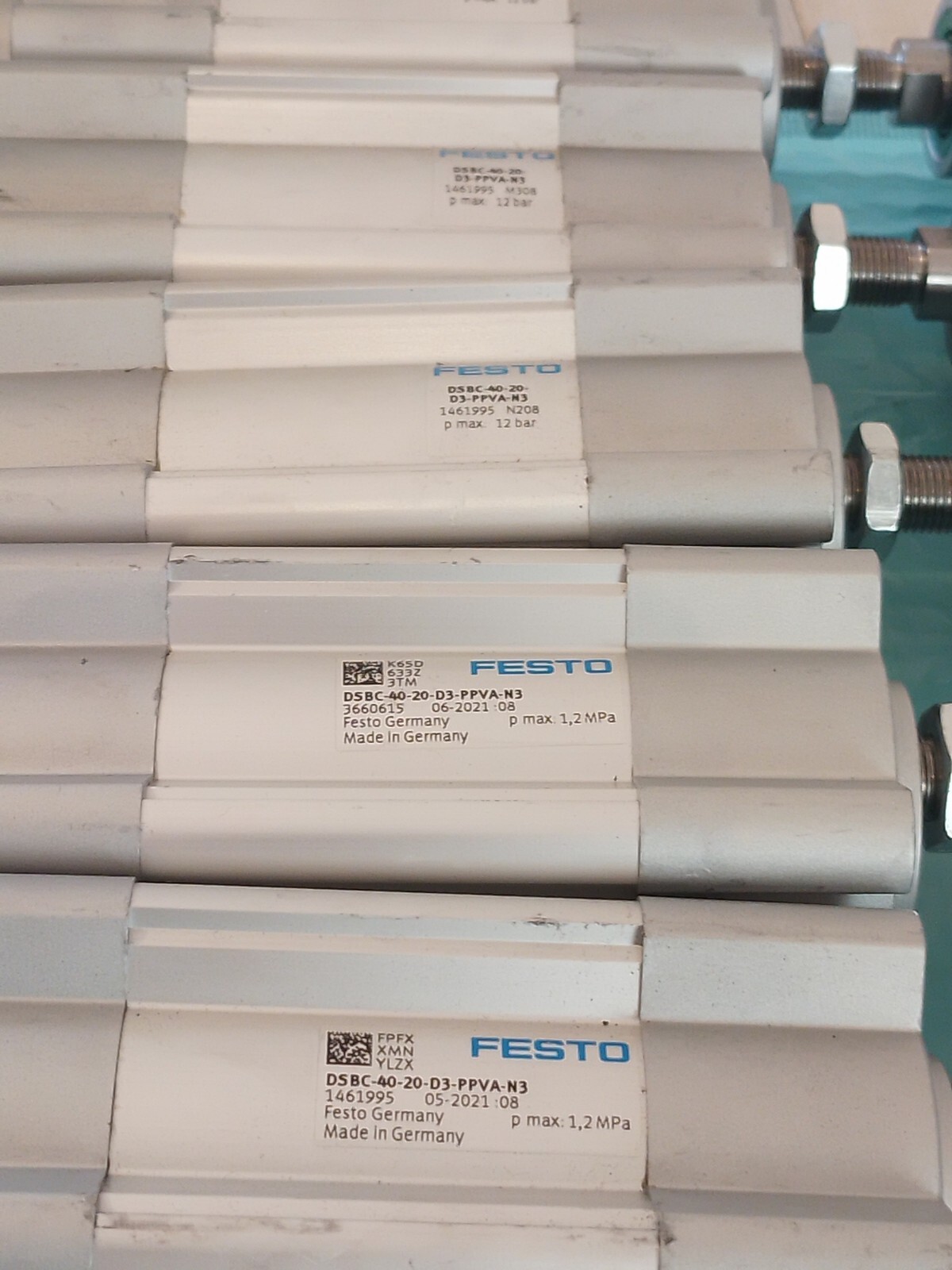 FESTO DOUBLE ACTING CYLINDER DSBC-40-20-D3-PPVA-N3 IDENT 1461995 UNUSED ...