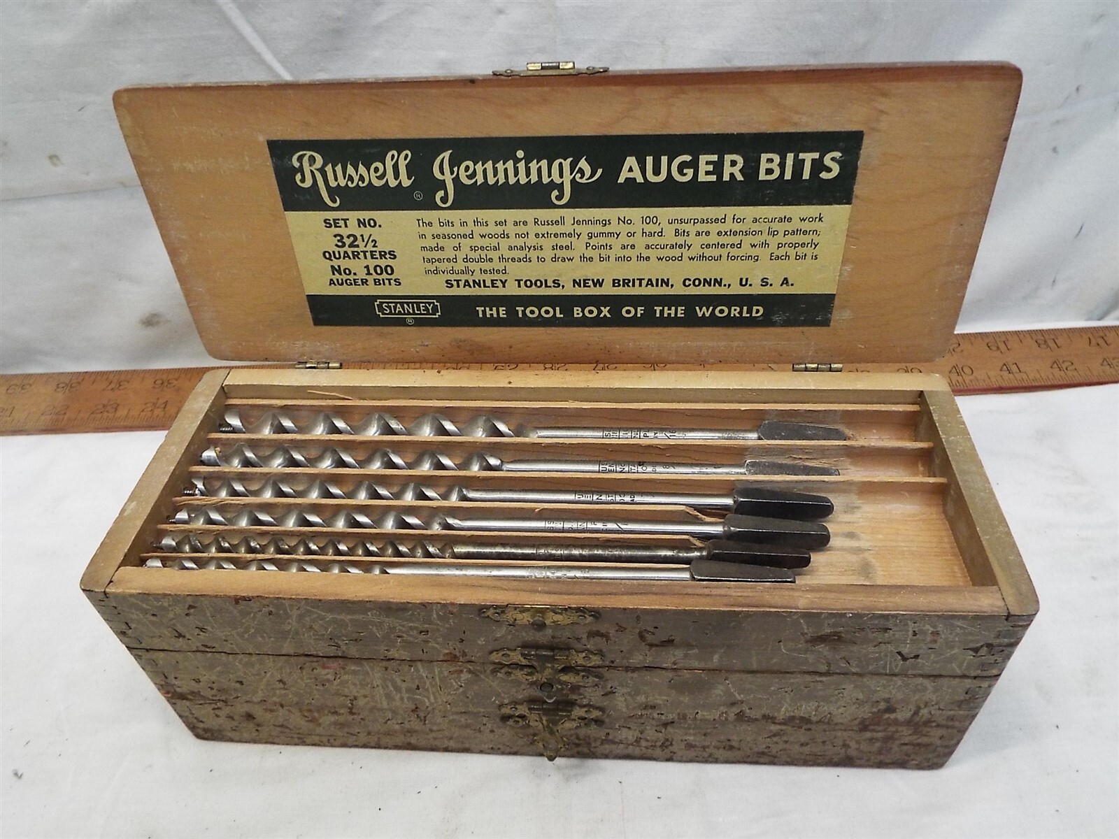 Russell Jennings Brace Auger Drill Bit 32-1/2 Quarters Wood Stanley ...
