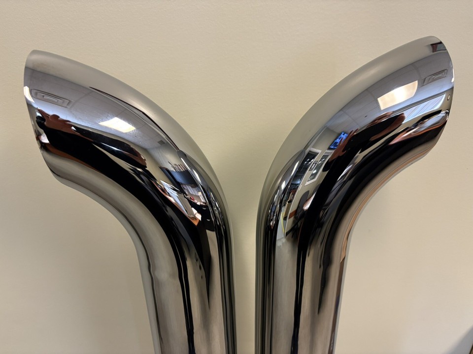Chrome Stacks 4 Inch Curved Pipe 4"X70” Chrome Exhaust (Pair) Free ...