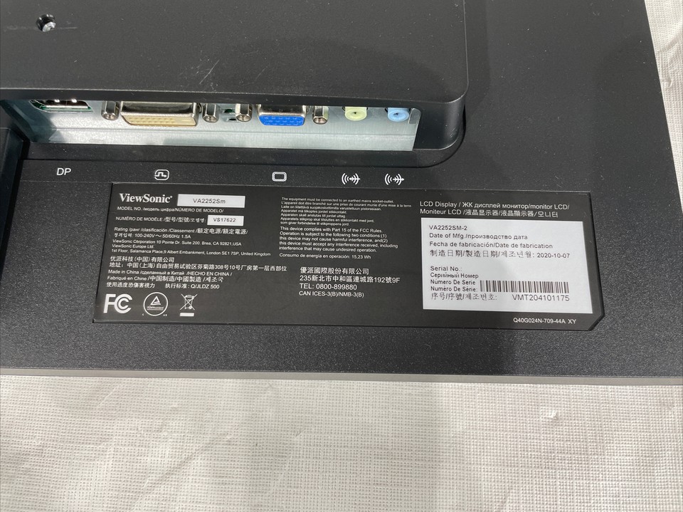 ViewSonic VA2252SM 22" 1920x1080 Widescreen LED Monitor | eBay