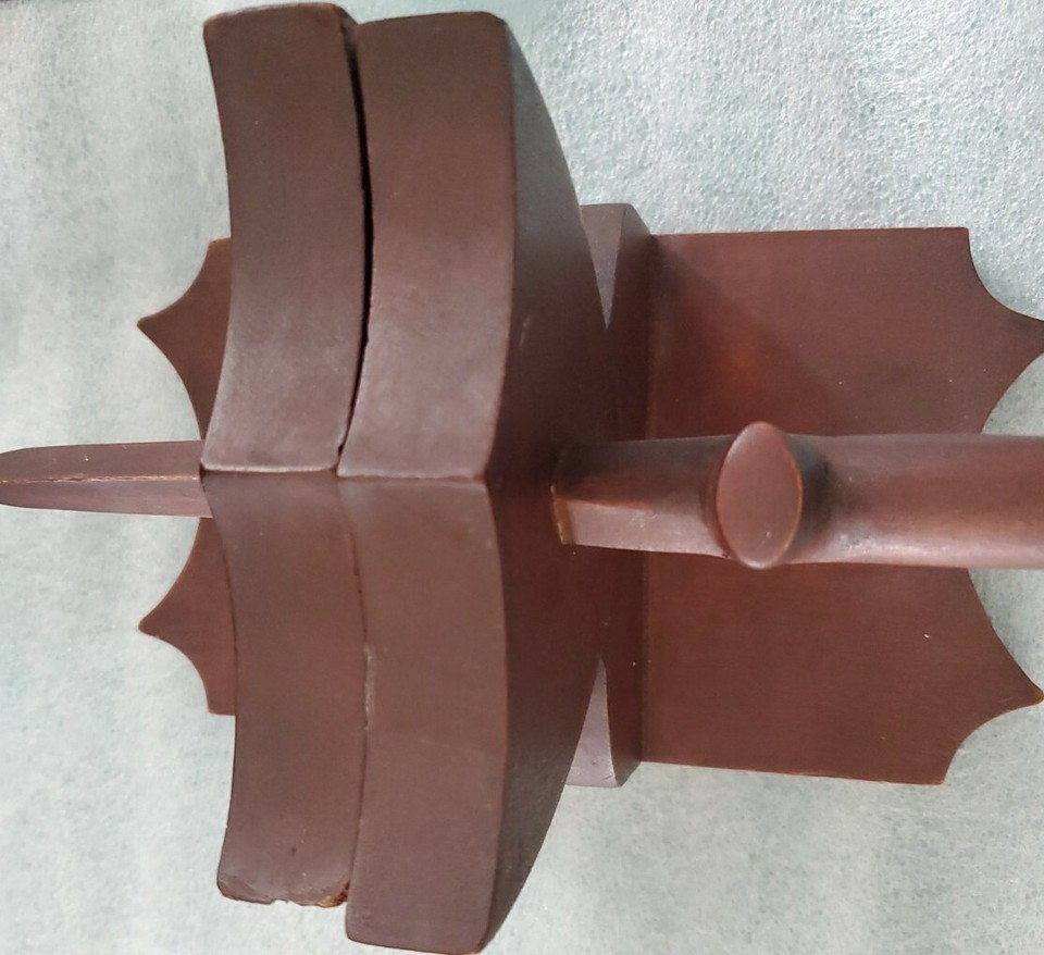 Vintage Wood & Sword BOOKENDS w/ Dagger, Knife Blade, Fantasy Knight ...