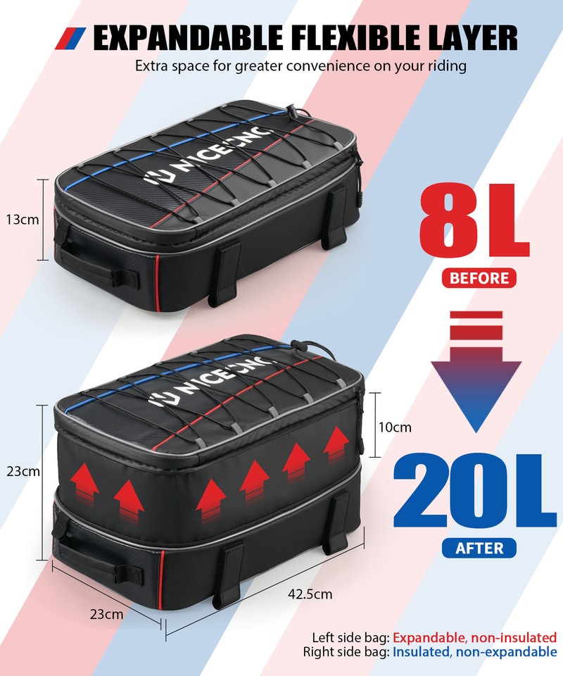 2x Motorcycle Side Cases / Top Boxes Bagtecs Luggage For BMW R1250GS ...