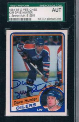 1984-85 O-Pee-Chee #246 Dave Hunter Oilers JSA Auto | eBay