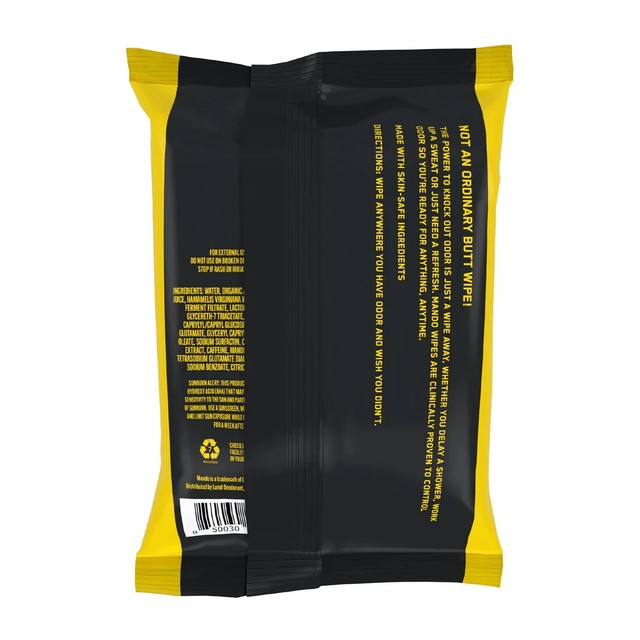 MANDO (LUME) Deodorant Wipes for MEN - 15 Count - Pits & Privates Odor ...