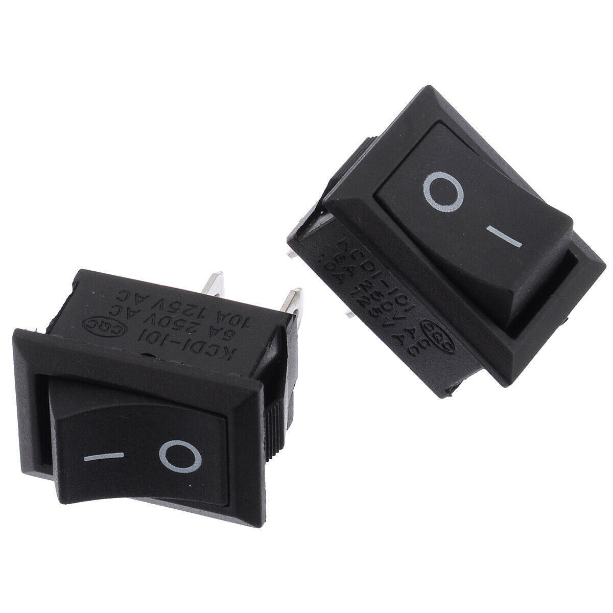 2x Small ON/OFF Switch Black Rocker DC 12V Push-In Hole General Use ...