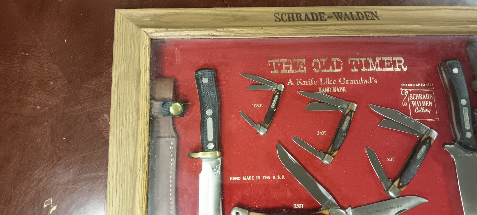 Schrade Old Timer Knives collection with factory Display case vintage ...