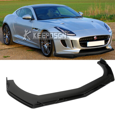 For Jaguar F-TYPE XK Gloss Black Front Bumper Lip Splitter Spoiler Chin ...