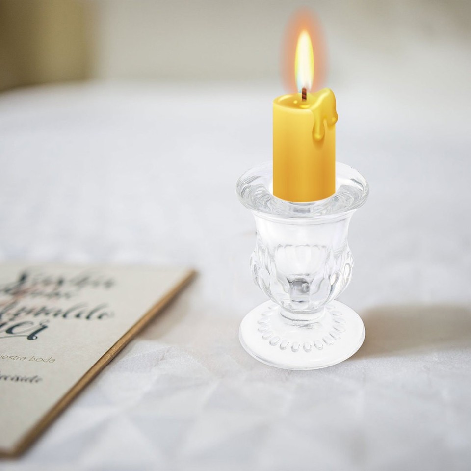 2pcs Glass Candlesticks European Style Candle Holders Candle Holder ...