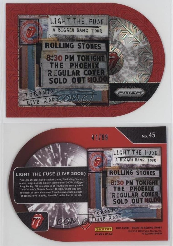 2025 Panini Prizm Album Die-Cut Red Mojo 41/99 The Rolling Stones #45 ...