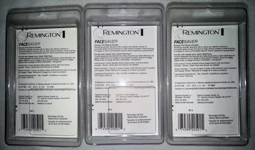 Lot of 3 Remington SP-5 Face Saver Electric Razor Pre-Shave Powder ...