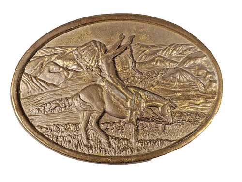 Vintage Native American Chief Joseph Riding Horse Praying Brass Belt ...