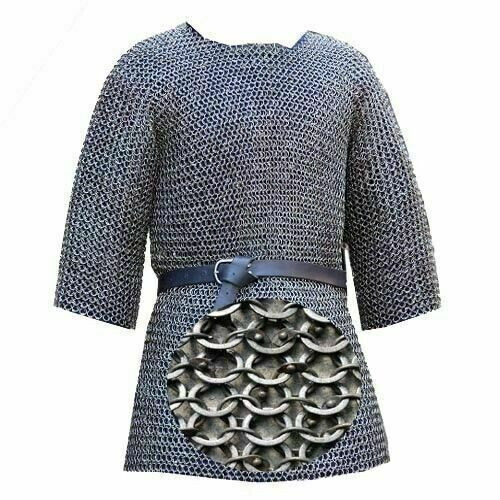 6mm Chainmail Armor Mild Steel Medium Size Riveted Chain mail Shir | eBay