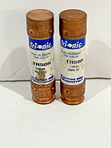 Lot 2 Ferraz Shawmut Tri-onic TR50R Dual Element Time Delay Fuse 50A ...