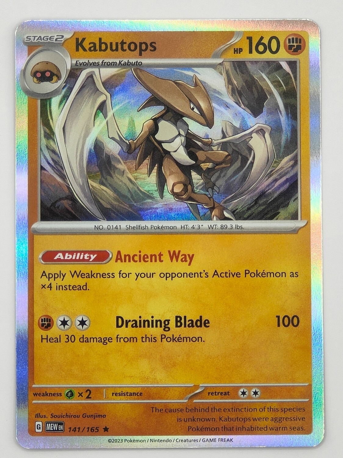 Pokémon TCG Kabutops Scarlet & Violet-151 141/165 Holo Holo Rare | eBay ...