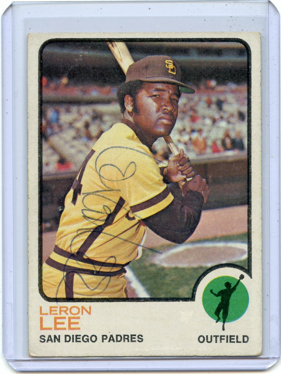 1973 TOPPS BASEBALL #83 LERON LEE AUTOGRAPH, SAN DIEGO PADRES, 053119 ...