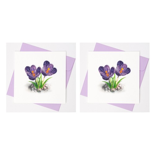 2x Boyle Handmade Paper 15cm Quilled Greeting Card/Envelope Purple ...