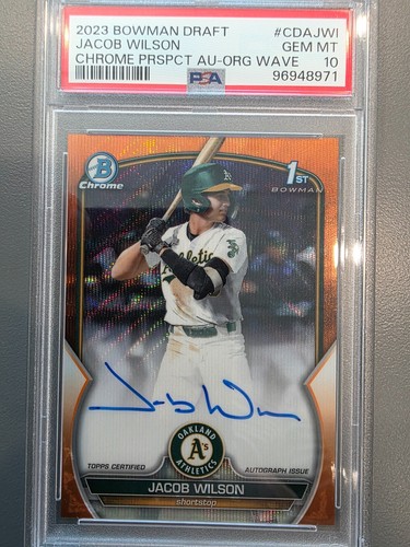 JACOB WILSON PSA 10 1ST BOWMAN CHROME AUTO ORANGE WAVE 14/25 GEM MINT 🔥 ...