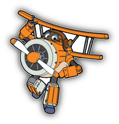 Super Wings Cartoon Grand Albert Sticker Bumper Decal - ''SIZES'' | eBay