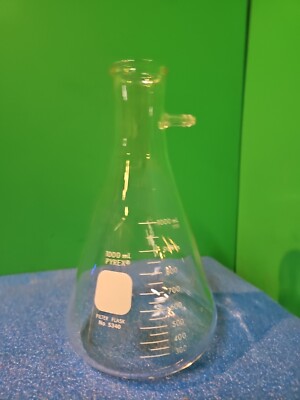 PYREX 1000mL Heavy Wall Filtering Flask W Sidearm Tubulation 10mm OD ...