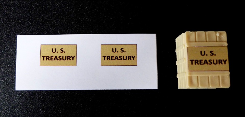 Dinky 275 Crate Stickers 2x U S Treasury for Brinks Armoured Car Crates ...