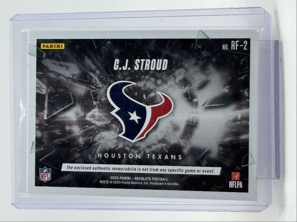 C.J. STROUD 2023 ABSOLUTE ROOKIE FORCE PATCH FOOTBALL GOLD RC /99 Q4110 ...