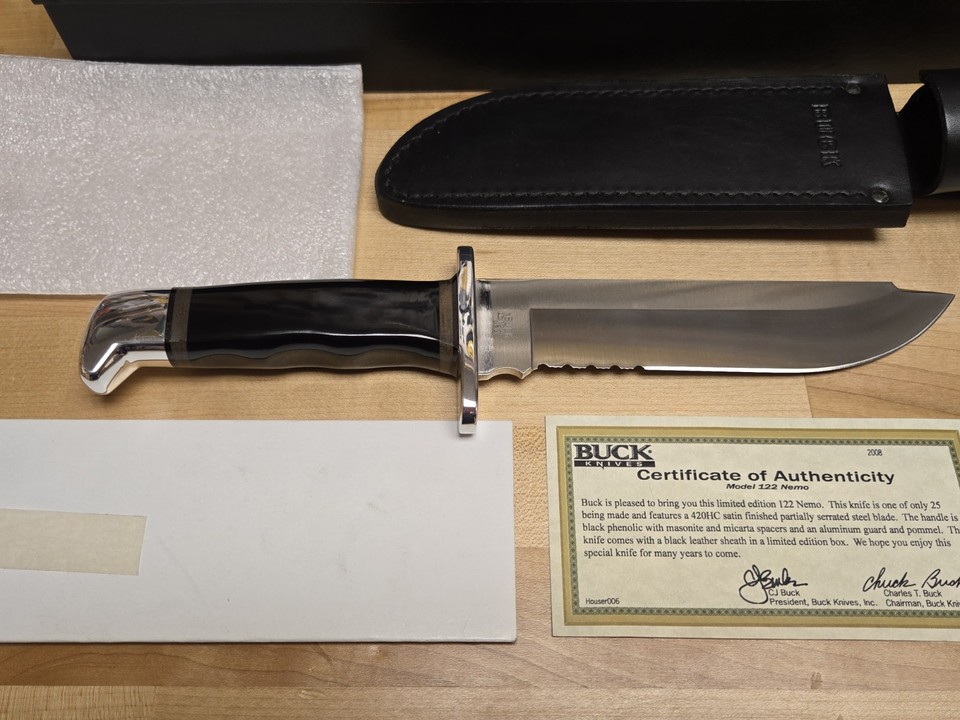 Buck Model 124/122 Knife, Limited Edition Nemo, Partially Serrated, 1 ...