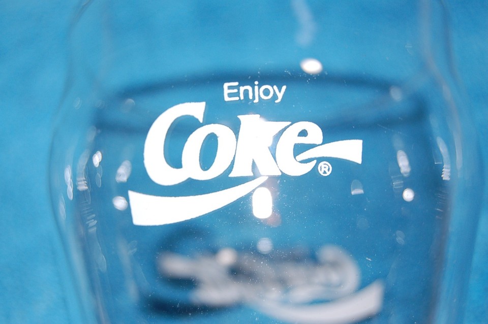 Vintage 9 Pc Coke/Coca-Cola 16 oz Bell-Shaped Clear Glasses & Pitcher ...