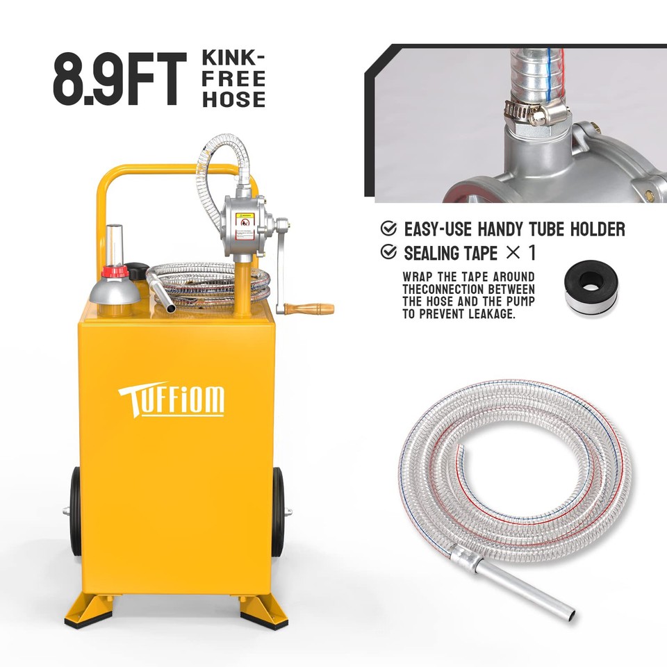 20 Gallon Gas Fuel Diesel Caddy Transfer Tank Container with Rotary ...