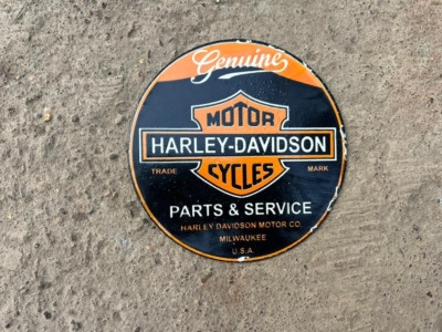 HARLEY DAVIDSON PORCELAIN ENAMEL SIGN 30x30 INCHES | eBay