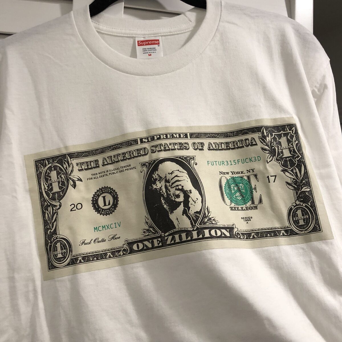 NEW Authentic Supreme Zillion Dollar Bill Tee Hundred Money NEW Authentic Supreme Zillion Dollar Bill Tee Hundred Money