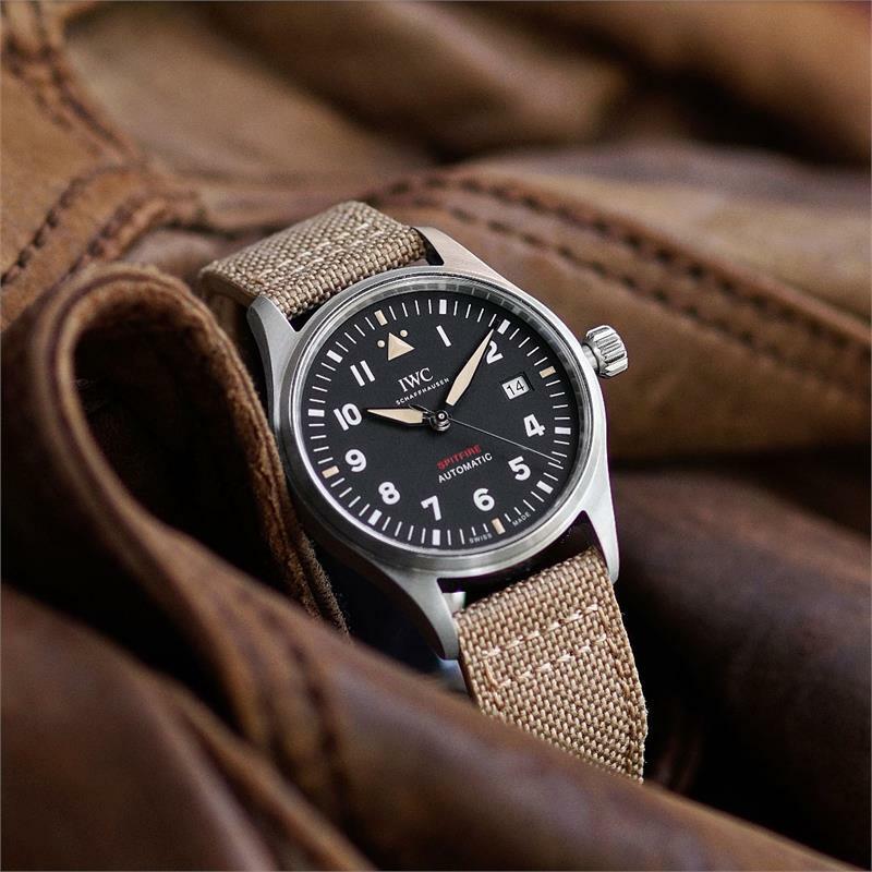 B & R Bands Desert Sand Cordura Pilot Style Watch Band Strap 20mm 21mm ...