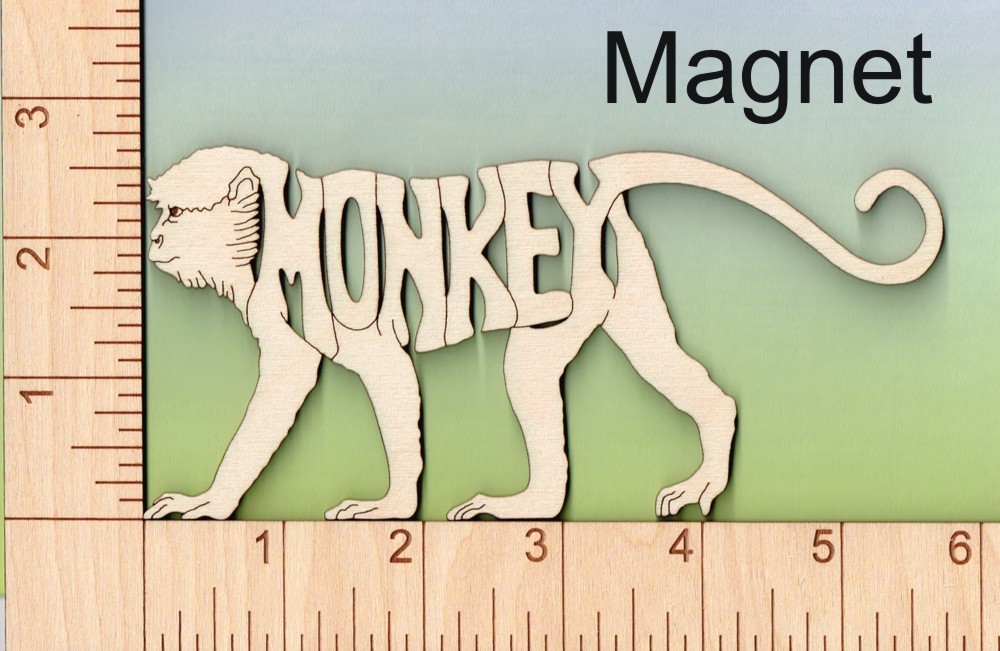 Monkey laser cut and engraved wood Magnet Great Gift Idea | eBay