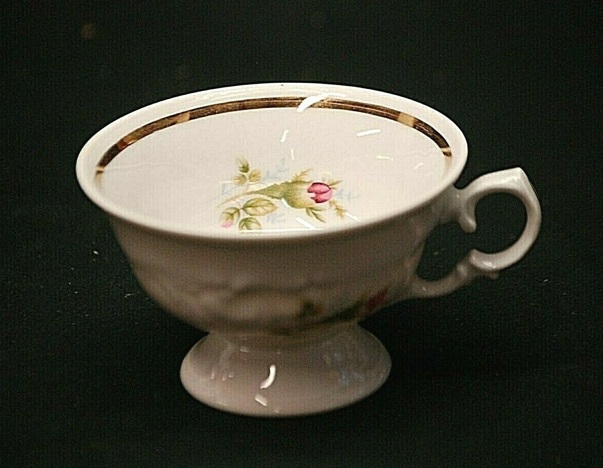 WAV8 by Wawel 2-1/2 Footed Coffee Tea Cup Rose Pattern Embossed Gold ...