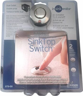 InSinkErator Sink Top Switch STS-00 Air Activated - Chrome/White + Dual ...