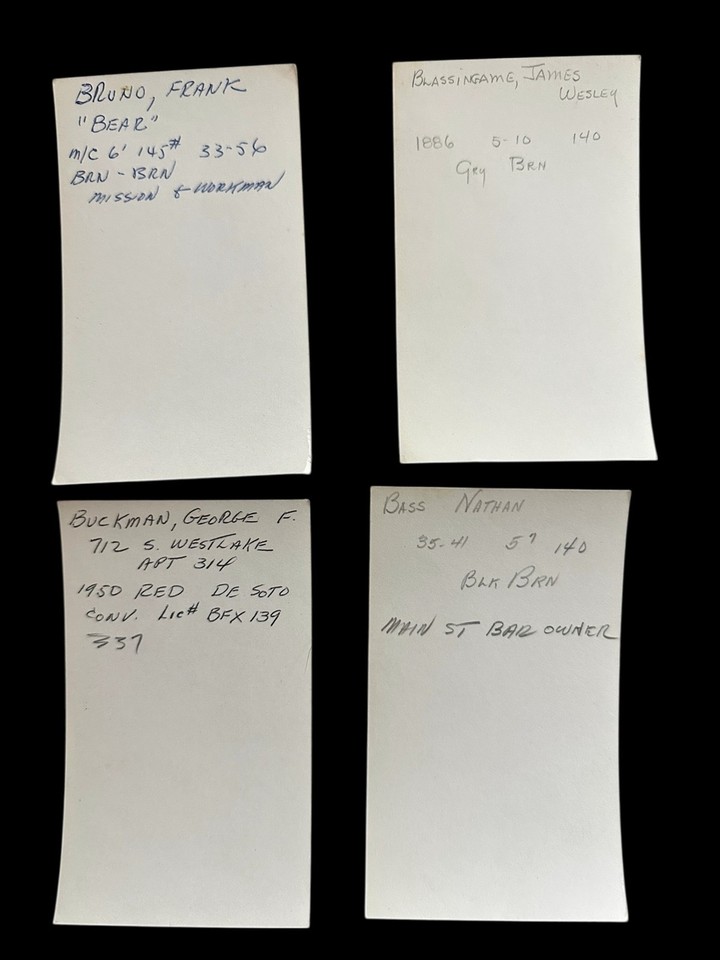 Lot of 4 Vintage 1950s LAPD Mugshot Photos True Crime Los Angeles ...