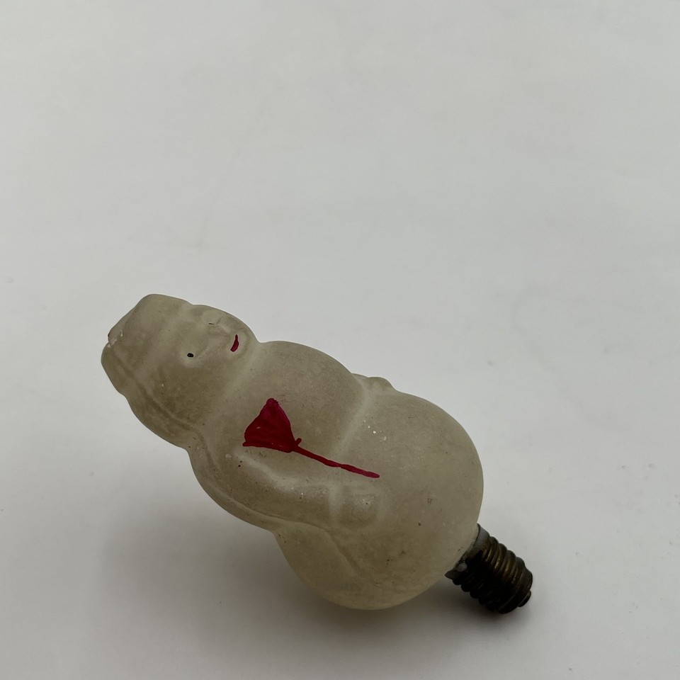 Early 1900s Vintage or Antique Christmas Snowman Glass Figural Light ...